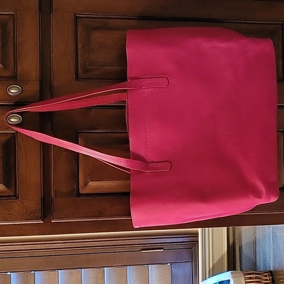 Mark & Graham | Bags | Mark And Graham Bright Pink Leather Tote | Poshmark